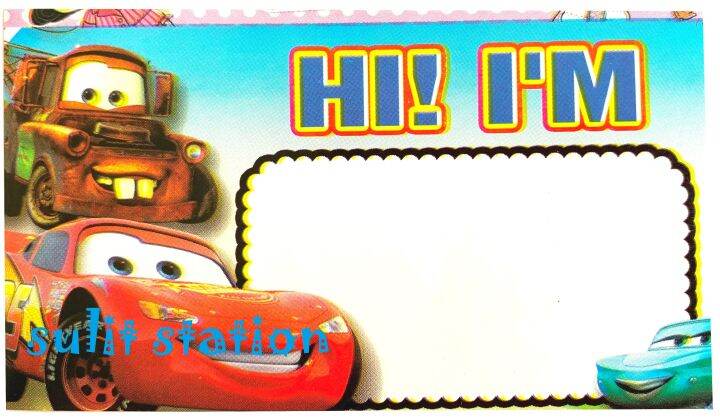 10pcs PIXARe CARS LIGHTNING McQUEEN THEMED PARTY NAME ID STICKER TAG ...
