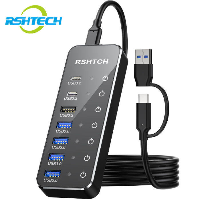 Rshtech st07c USB C HUB 7-Trong-1 3.2 Gen 2 Loại-C Adapter cảm ứng cá ...
