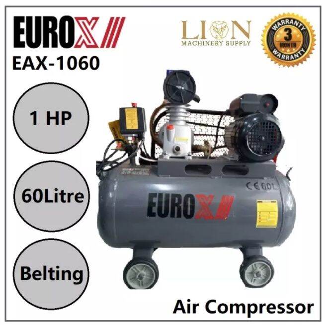 Eurox EAX1060 1HP 60Liter Belt Driven Air Compressor | Lazada