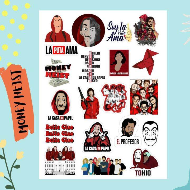 STICKER AESTHETIC TUMBLR MONEY HEIST NETFLIX CASE HP LAPTOP JOURNAL ...