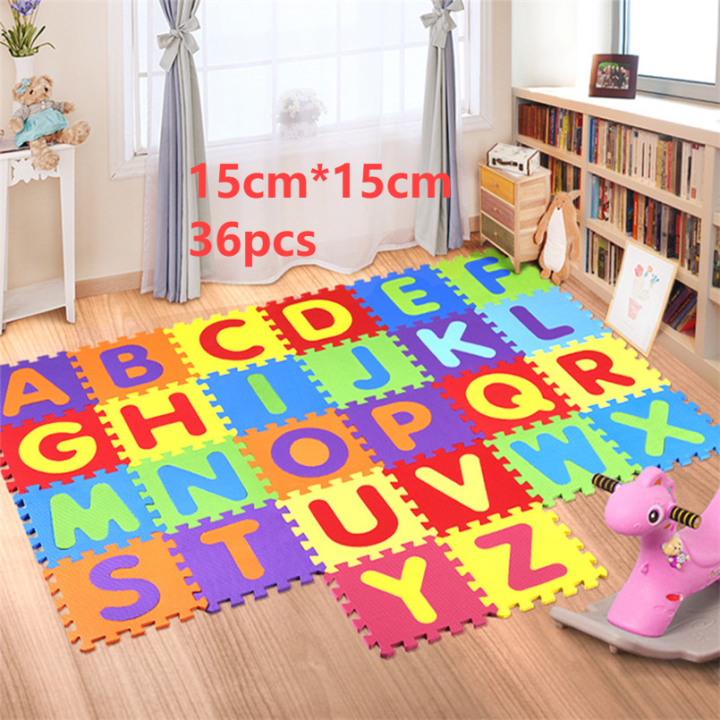 36Pcs EVA Foam Puzzle mat Number Alphabet baby play mat crawling rubber ...