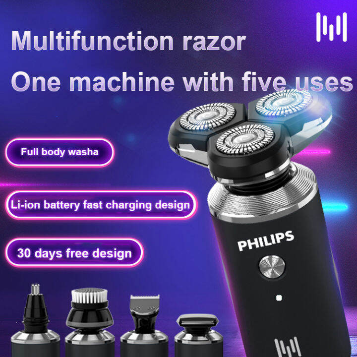 PHILIPS Shaver for Men 5 IN 1 Electric Shaver Rechargeable Professional ...
