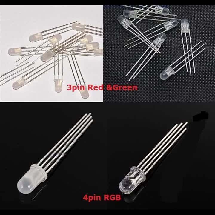 20PCS F5 Bi-color LED Red & Green Common Cathode 3Pin Light Emitting ...