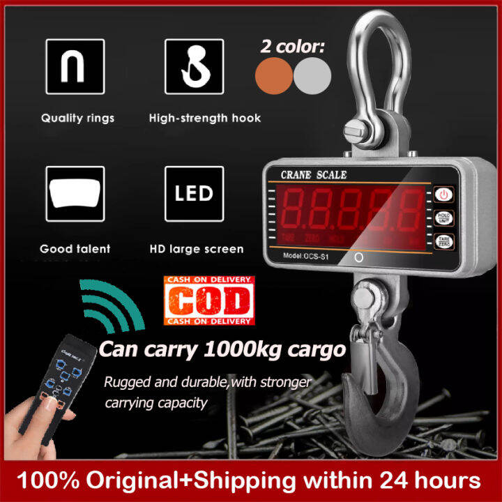 Digital Crane Scale 1000kg 2000lb Industrial Heavy Duty Hanging Scale