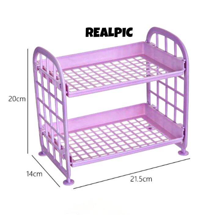 PROMO (BISA COD) RAK SUSUN PLASTIK 2 TINGKAT Mini Serbaguna - Rak Meja ...