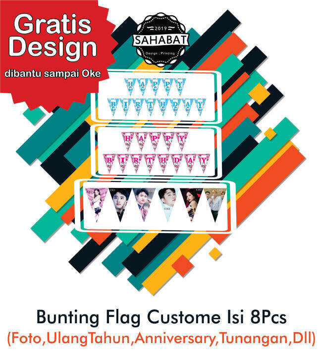 Bunting Flag / Foto Pribadi / Foto BTS/KPOP/EXO / Acara Ulang Tahun ...