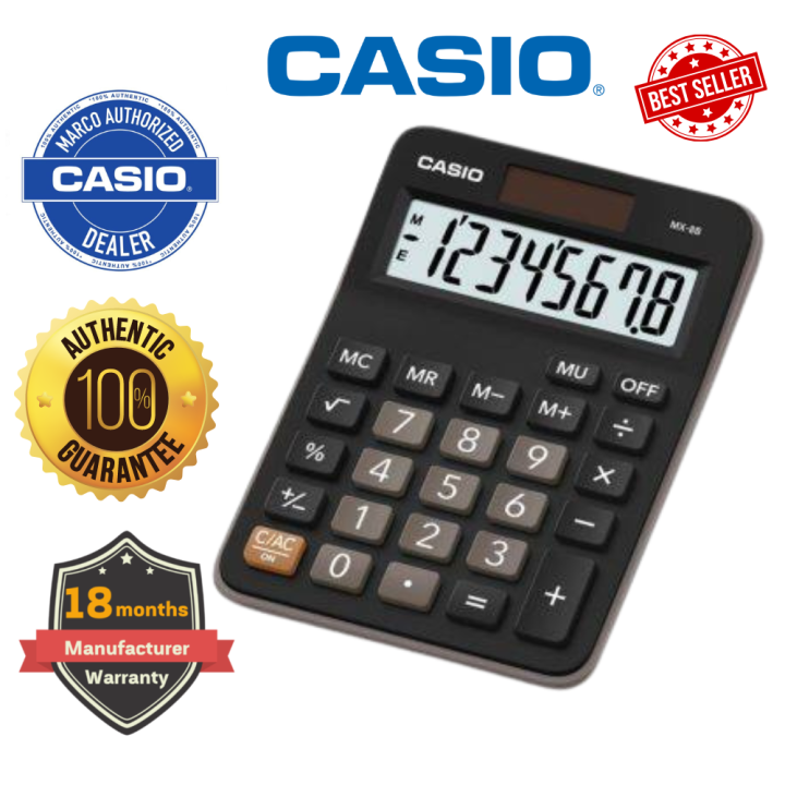 Genuine Casio MX-8B Value Series Mini Desk Type Calculator for Office ...