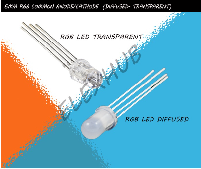 5MM RGB COMMON ANODE/CATHODE (DIFFUSED- TRANSPARENT) | Lazada PH