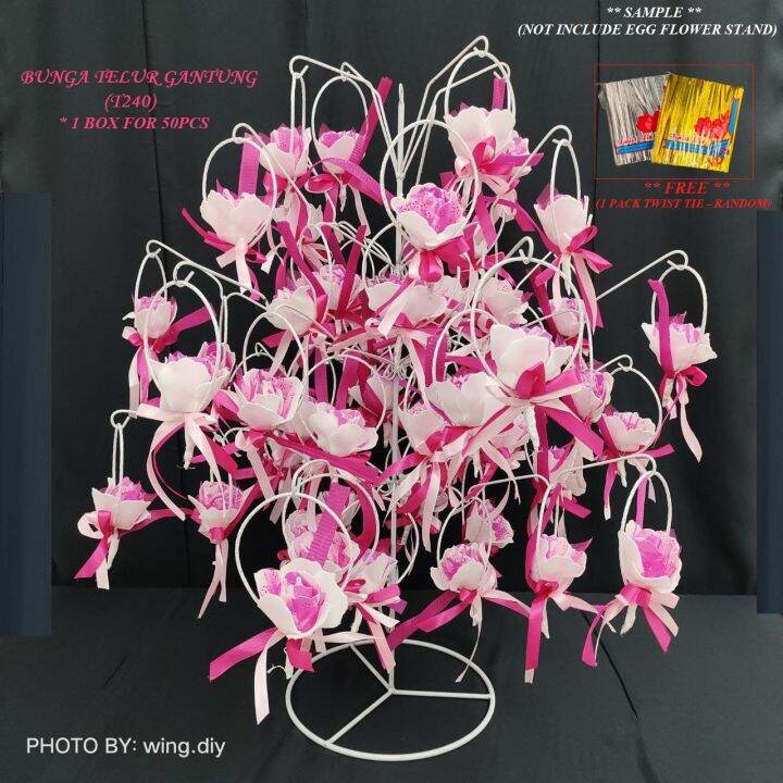 50PCS/ BOX | BUNGA TELUR GANTUNG UNTUK PERKAHWINAN (FREE TWIST TIE ...