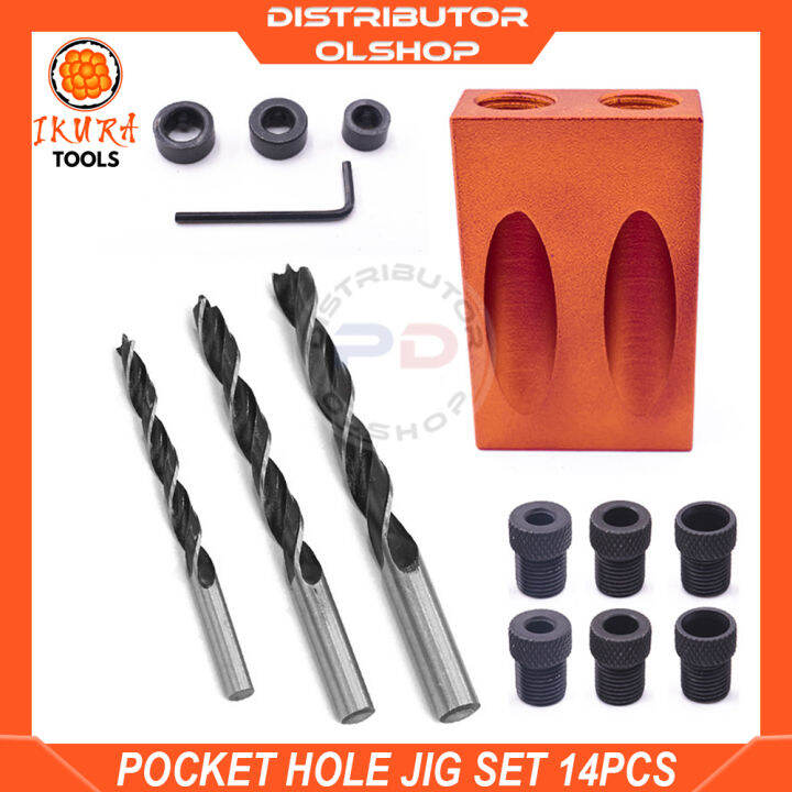 KEPALA MATA BOR POCKET HOLE DOWEL JIG DRILL SET PELUBANG SEKRUP ...