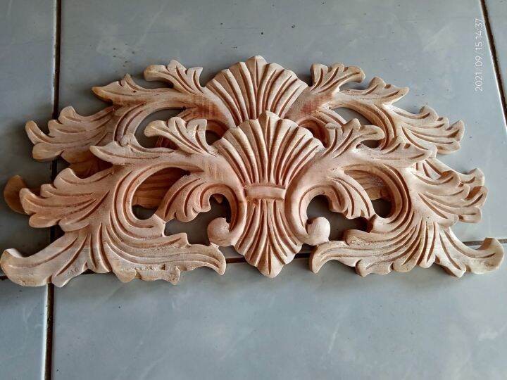 Ornamen Ukiran Tempel Almari Hiasan Dinding Ukuran 39 X 13 Kayu Mahoni ...