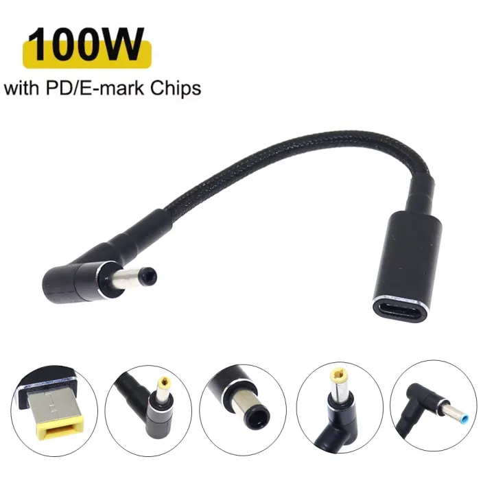 100W Universal Laptop Power Adapter Connector Fast Charging Cable Cord ...