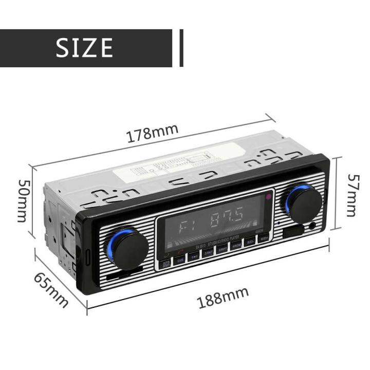 Bluetooth Car Radio Vintage Dual Knob MP3 Player FM Tuner Stereo USB ...