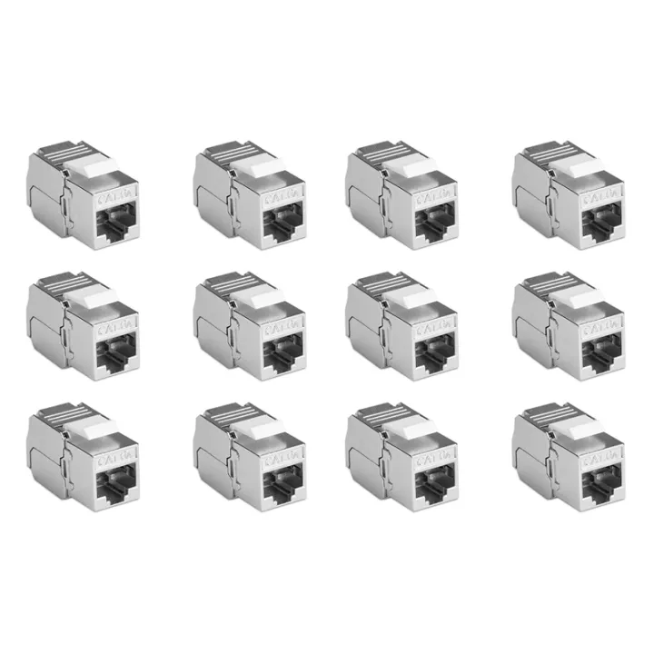 12 Pcs Shielded Keystone Module Jacks for Snap-in Patch Panel Installation of CAT6A Cables ...