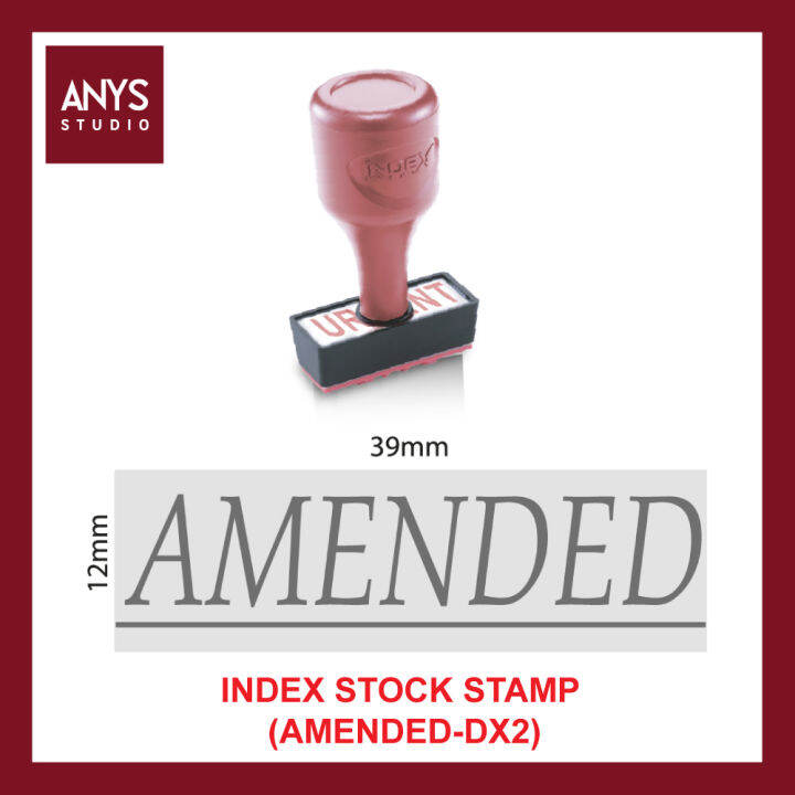 INDEX STOCK STAMP DX2 (AMENDED) RED RUBBER | Lazada