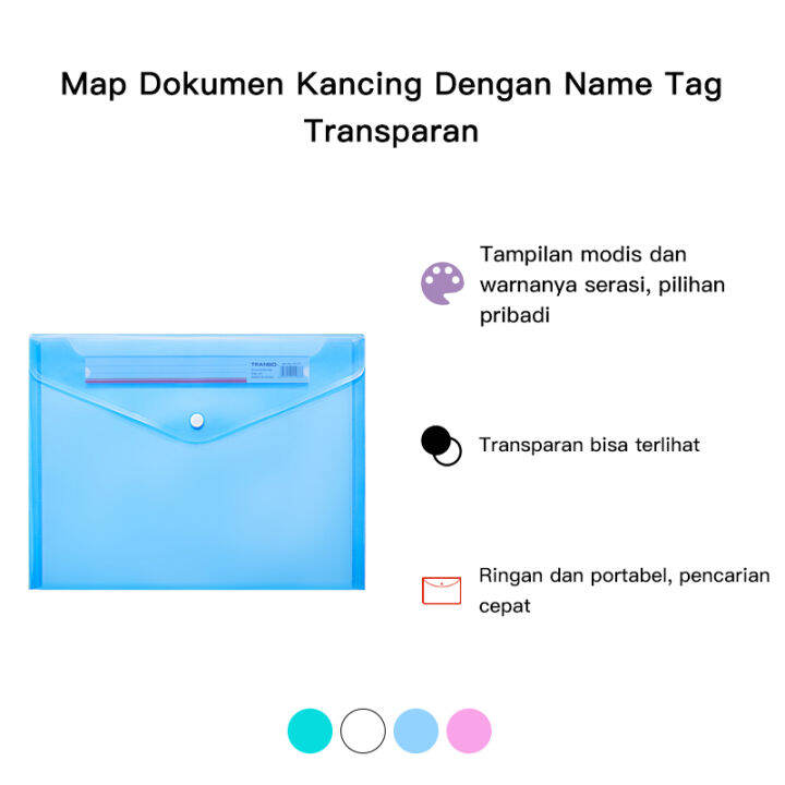 Map Dokumen Kancing Dengan Name Tag Transparan | Lazada Indonesia