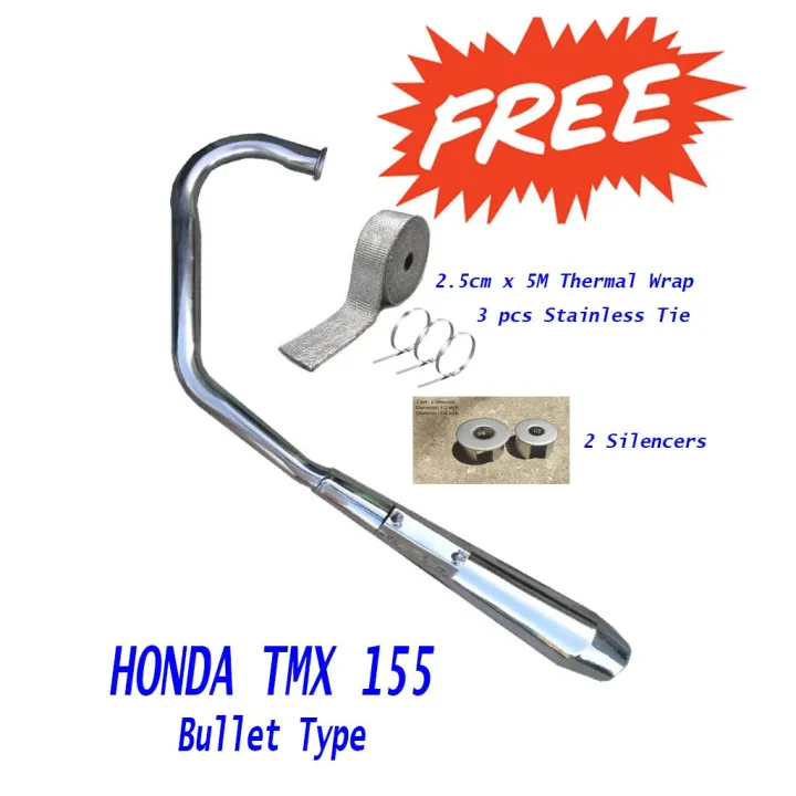 Honda TMX 155 Bullet Pipe Type Muffler for TMX 155 Exhaust pipe | Lazada PH