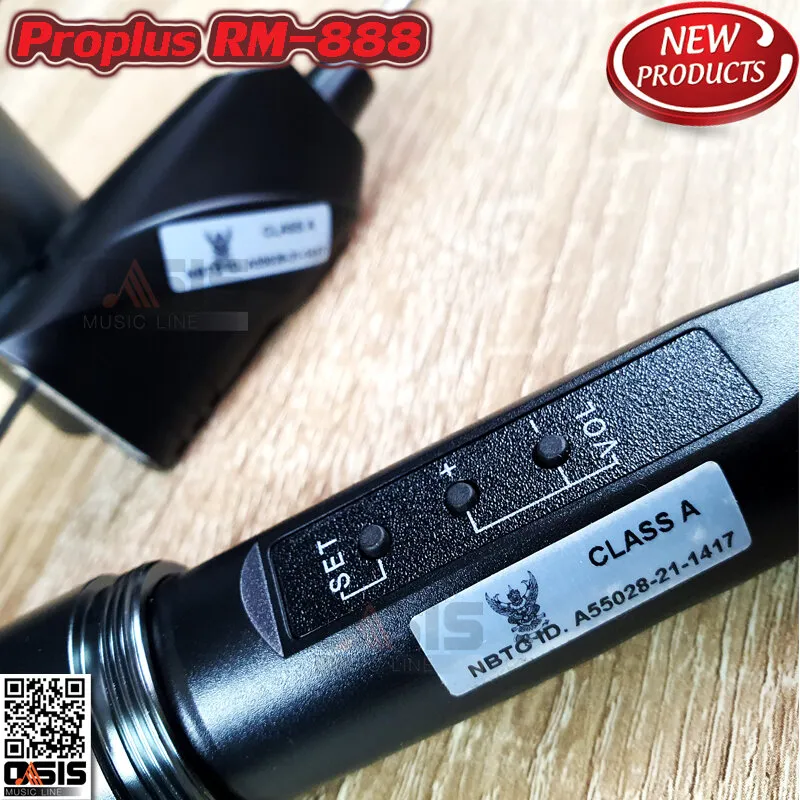 PROPLUS RM-888 ไมค์ลอย uhf ไมโครโฟนไร้สาย ไมค์ลอยพกพา ไมค์ร้องคาราโอเกะ ...
