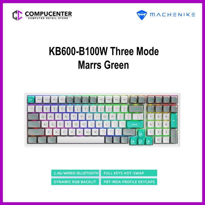 Machenike KB CK600 B100W Thee Mode Marrs Green Mechanical Keyboard | Lazada PH