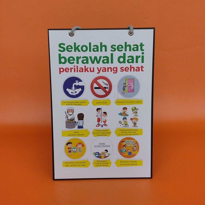 Poster Gantung - Hard Poster PHBS - Sekolah Sehat, Poster Sekolah Sehat ...