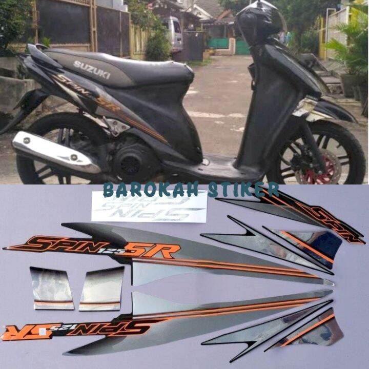 Striping Stiker Polet motor Suzuki spin sr 125 2007 2008 hitam full ...