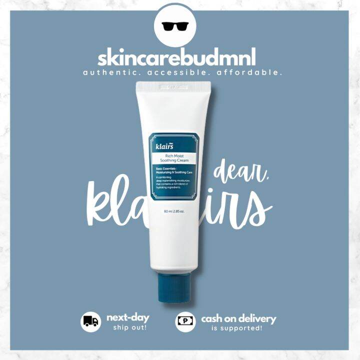 Dear Klairs Rich Moist Soothing Cream (Renewed) 80 ml by skincarebudmnl ...