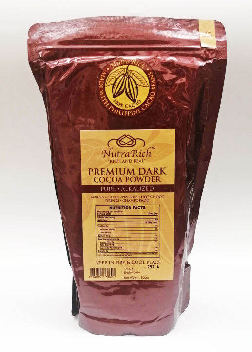 NutraRich Premium Dark Cocoa Powder 500grams (Chocolate or Cacao Powder) | Lazada PH