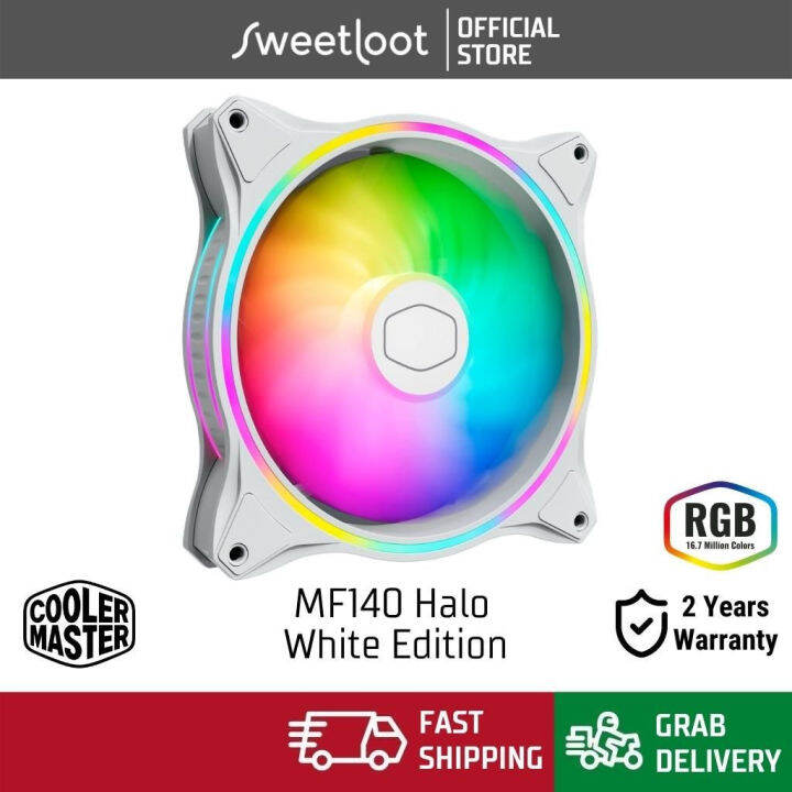 Cooler Master MF140 Halo White Edition ARGB 140mm Addressable RGB PC ...