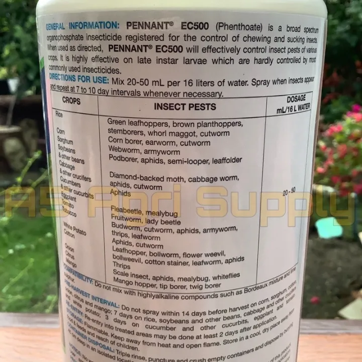 ☂ ☬Pennant 500 EC Insecticide PHENTHOATE 500mL / 1000mL by: Bayer ...