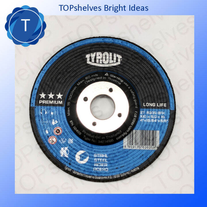 TYROLIT CUTTING DISC 4" CUT ABRASIVE WHEEL 4 100MM BASIC 2IN1 (100x2 ...