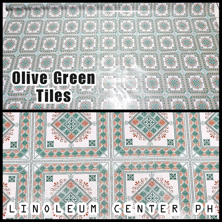 LINOLEUM OLIVE GREEN TILES | RENOLEUM | FLOORMAT | LINOLYUM | RINOLYUM ...