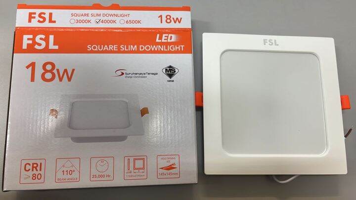 FSL 6" 18W Round / Square LED Downlight 1300lm 3000K / 4000K / 6500K | Lazada