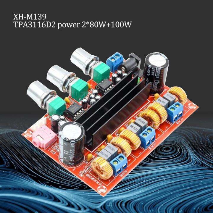 1pcs Tpa3116d2 Digital Audio Amplifier Board Dc 24v 80wx2100w Subwoofer 3 Channel Amplificador ...