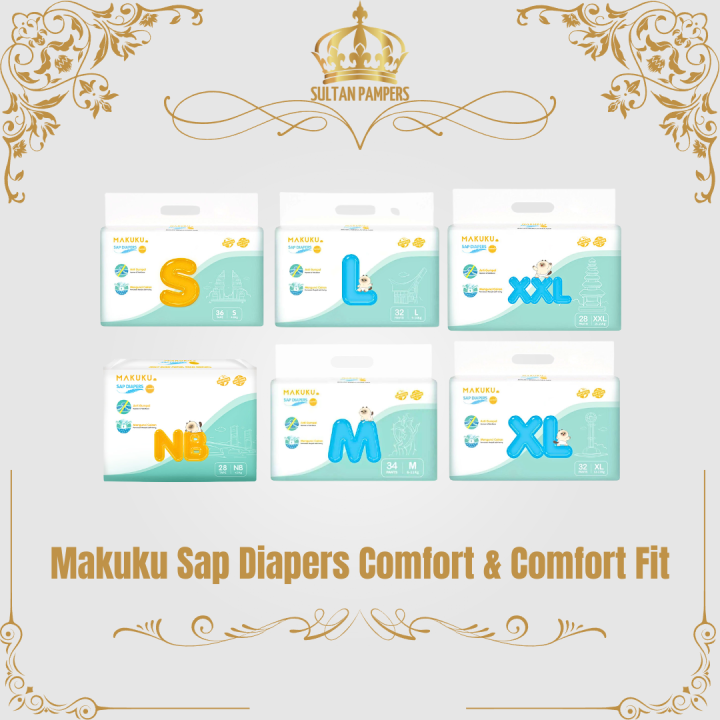 MAKUKU SAP Diapers Comfort/Comfort Fit NB/S/M/L/XL/XXL - Popok Bayi ...