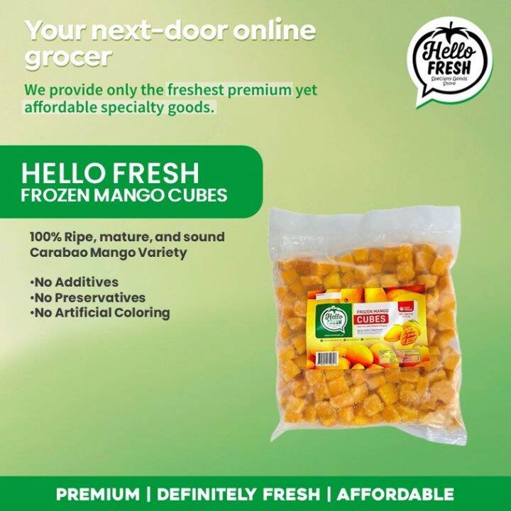 [COD]qeangbrce HELLO FRESH Frozen Mango Cubes 1kg | Lazada PH