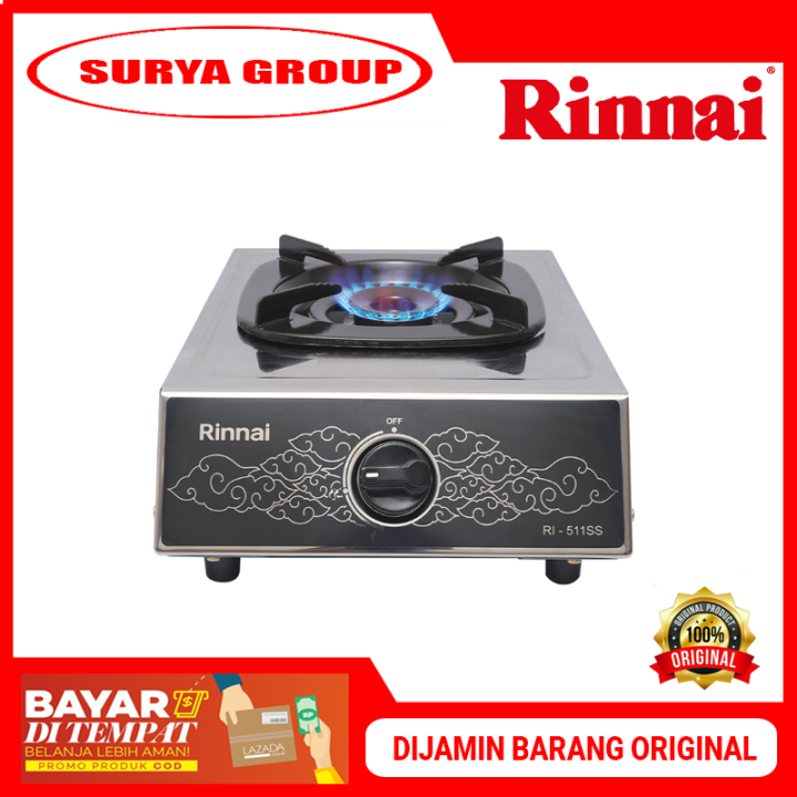 New! Rinnai RI511SS – Kompor gas 1 Tungku Sun Burner Stainless | Lazada ...