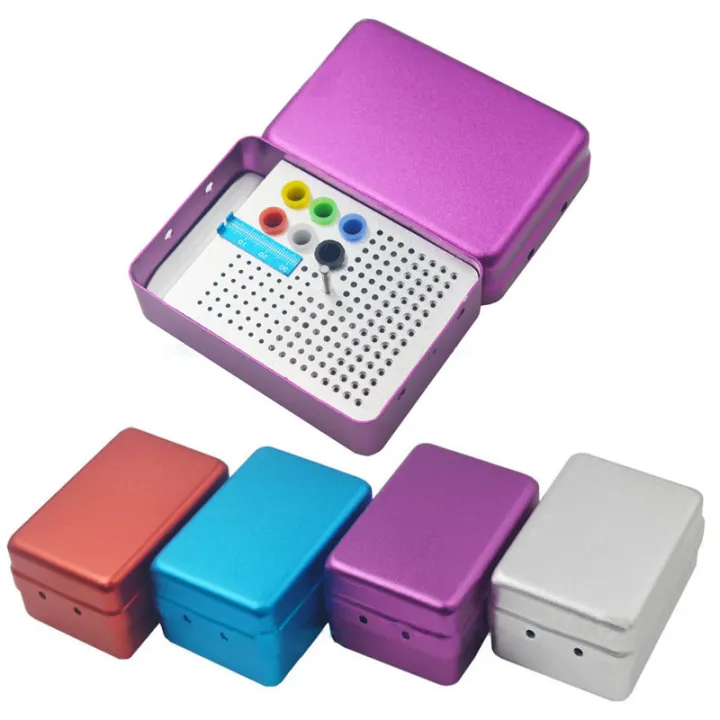 1Pc Dental Autoclave Disinfection Box 180 Holes Dental Endo Box FG Burs ...