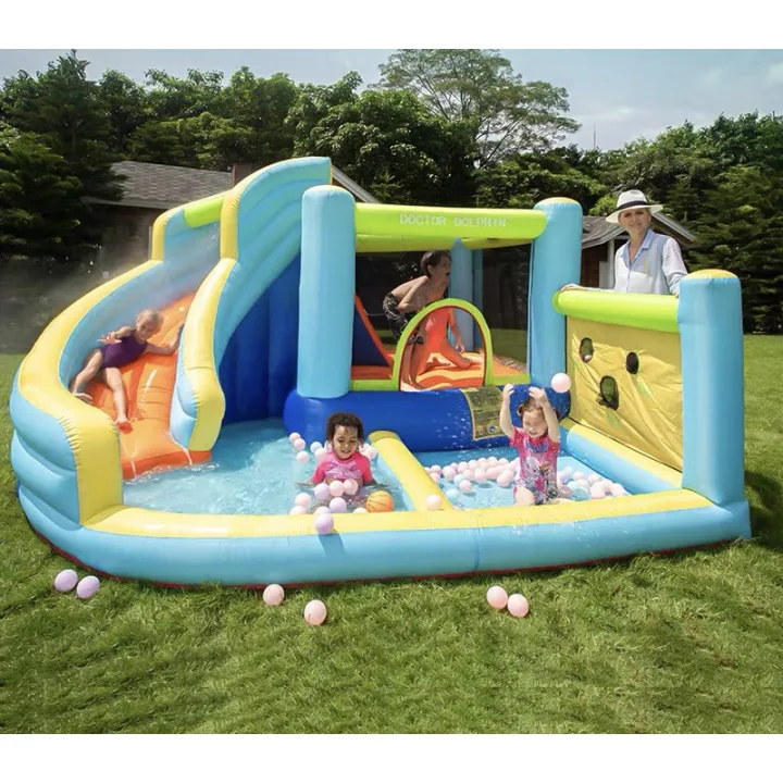 (READY STOCK)Inflatable Pool Water Slide, Bouncer and Castle with ...