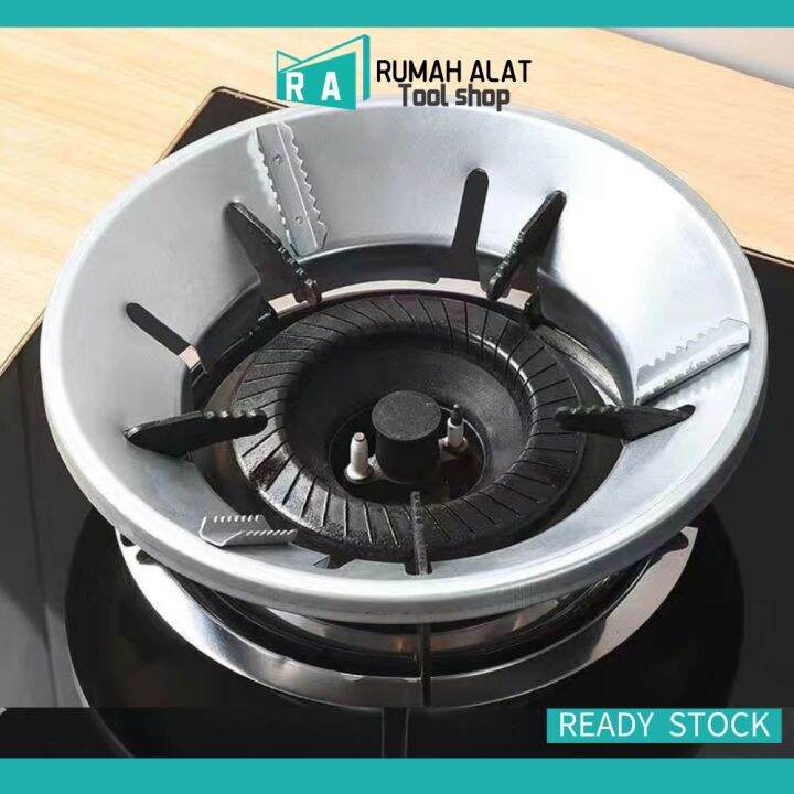 RA 8 Holes Gas Stove Ring Windproof Shield Fire Wind Proof Energy Saver ...