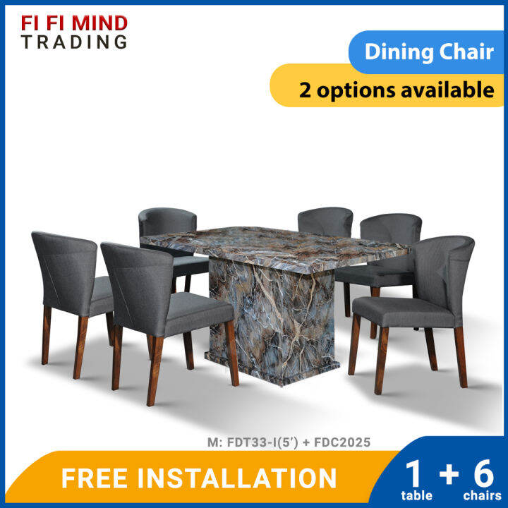 Sandra Marble Dining Set/ Marble Dining Table/ Meja Makan 6 Kerusi/ Meja Makan Marble/ Meja ...
