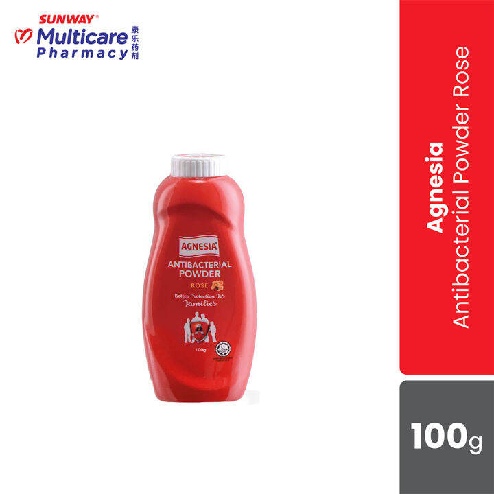 Agnesia Antibacterial Powder Rose 100g FOC Foot Care Powder 30g | Lazada