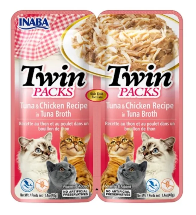 Inaba Twin Packs Tuna and Chicken Recipe in Tuna Broth USA801 Cat Wet ...