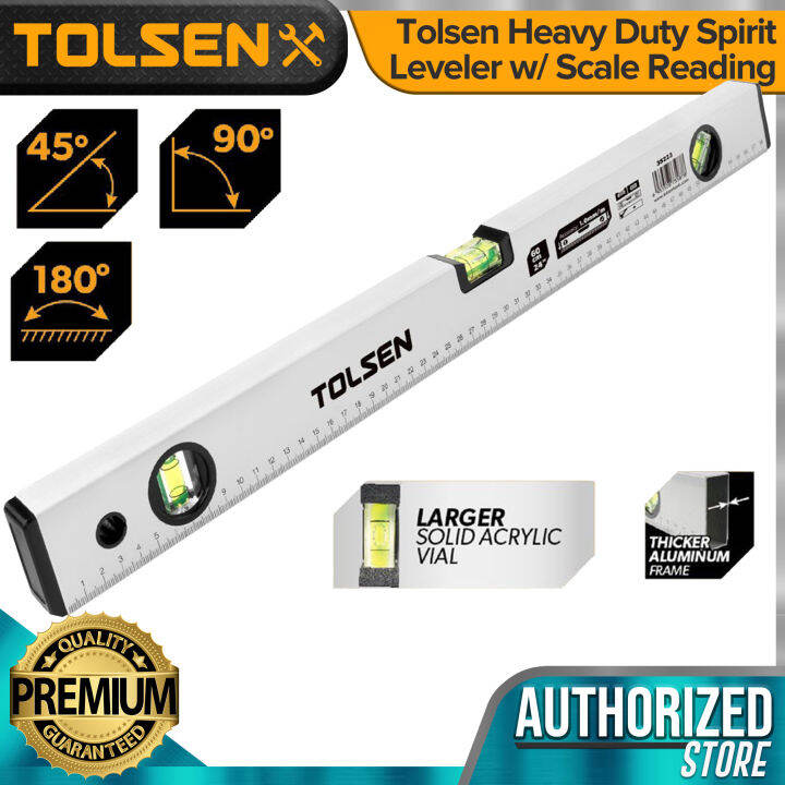 Tolsen Heavy Duty Spirit Leveler w/ Scale Reading (16" | 24" | 32" | 40 ...
