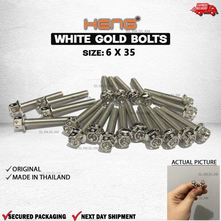 Original Heng White Gold Bolts 6x35 Authentic Heng Made in Thailand ...