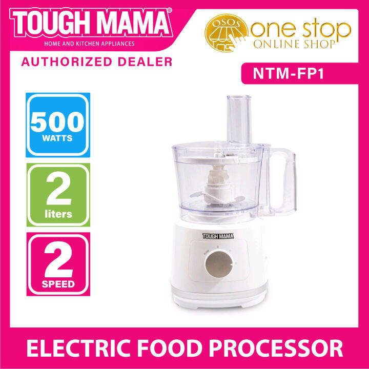 TOUGH MAMA 2-speed 2.0L Electric Food Processor w/ chopping shredding ...