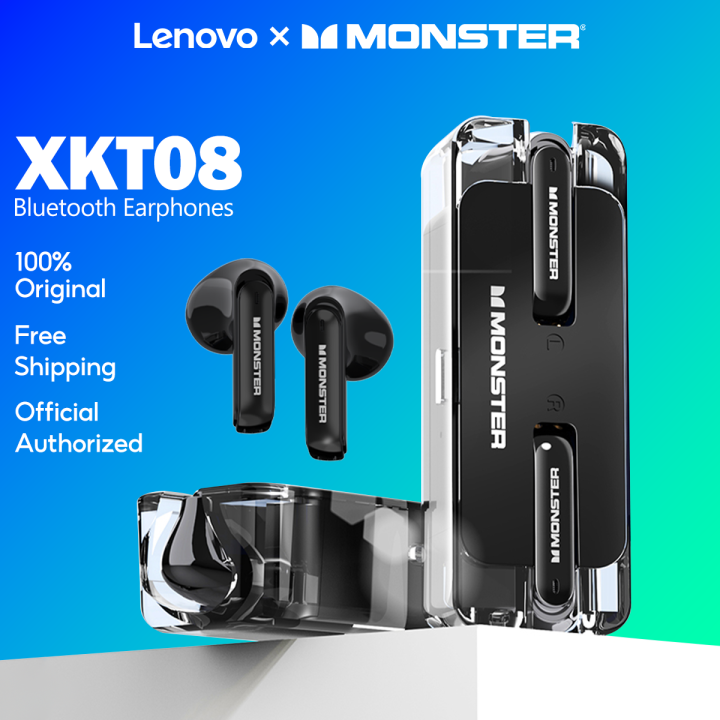 Lenovo × Monster XKT08 TWS Bluetooth 5.3 Earphones Wireless Stereo ...