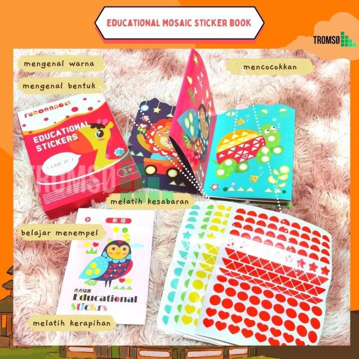 TROMSO Educational Mosaic Sticker Book/buku stiker mozaik belajar ...