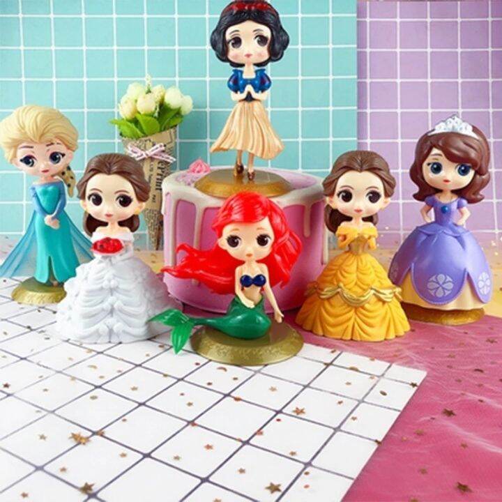 Disney Ice Princess Theme Cake Decoration Elsa Anna Mermaid Sophia Bell ...