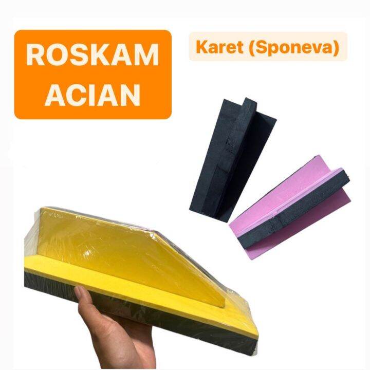 Ready Roskam karet spon uk 14cm penghalus acian raskam penggosok acian rokam acian murah ...