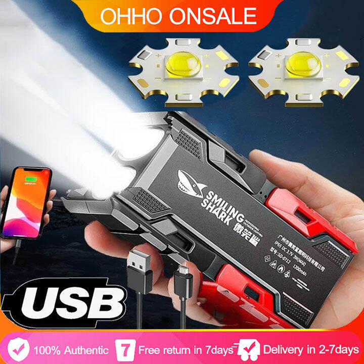 🔝Original+24hours delivery 2-Core Strong Bright Flashlight Rechargeable ...